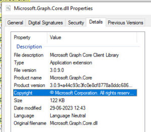 ERROR: Could not load type ‘Microsoft.Graph.Authentication.AzureIdentityAccessTokenProvider ...