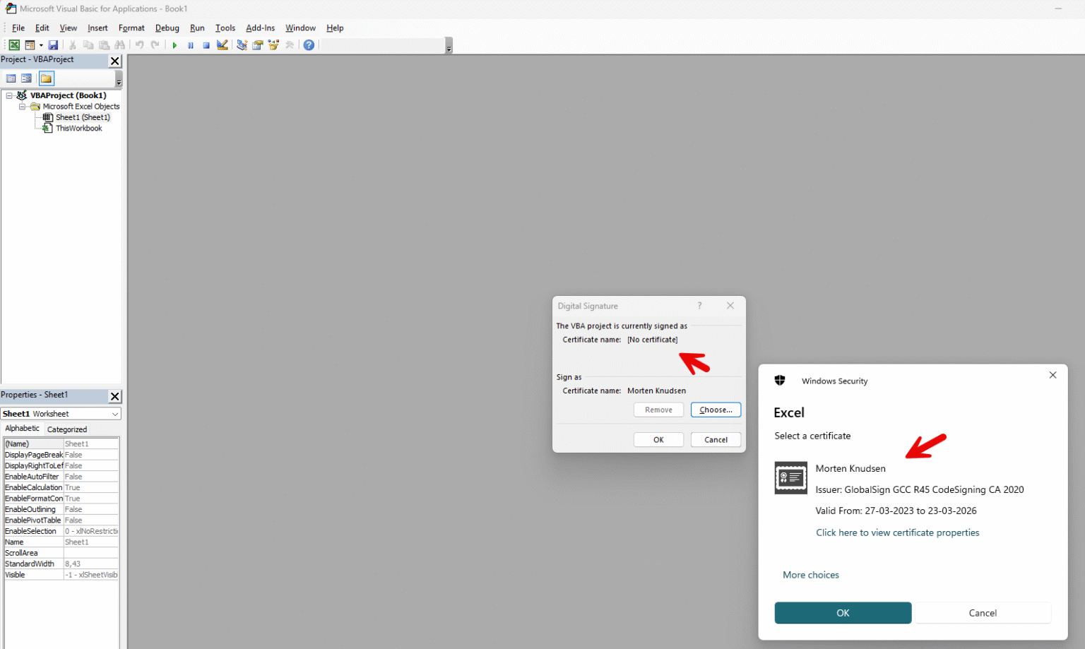 How To Enforce Macro Security By Running Only Excel Macros Signed With Your Own Public Caissued